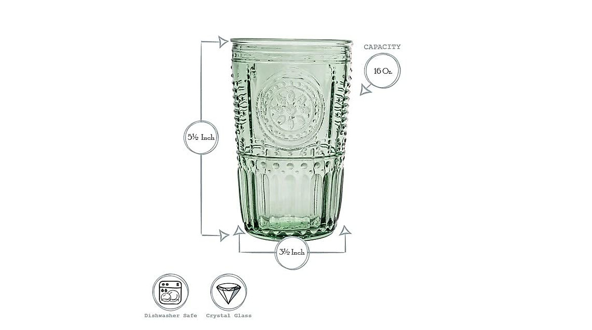 Bormioli Rocco 16 Oz Cooler Glasses - Elegant Glassware Set