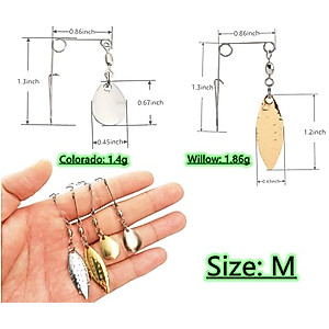Spinner Blades Smooth Nickel Spoons Rigs Spinners Spinnerbait Fishing Lures Accessories (M (11Pcs), Silver Willow)
