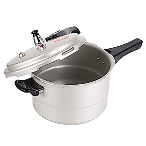Alvinlite Household Pressure Cooker 4L Pressure Cooker with Steaming Layer Aluminum Silver Pressure Canner Kitchen Ware Cooking Utensil (20cm)