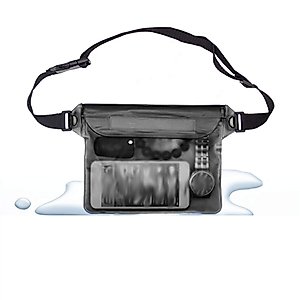 GUAngqi Waterproof Pouch Bag Lightweight Waist Bags Swimming Kayaking Boating Fishing Utensils,Black
