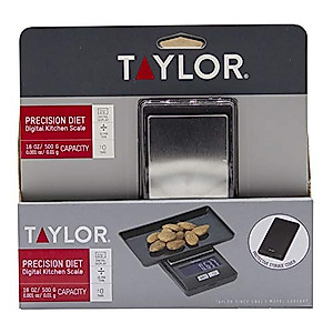 Taylor High-Precision Digital Portioning Scale with Cover, 16OZ/500G, Black