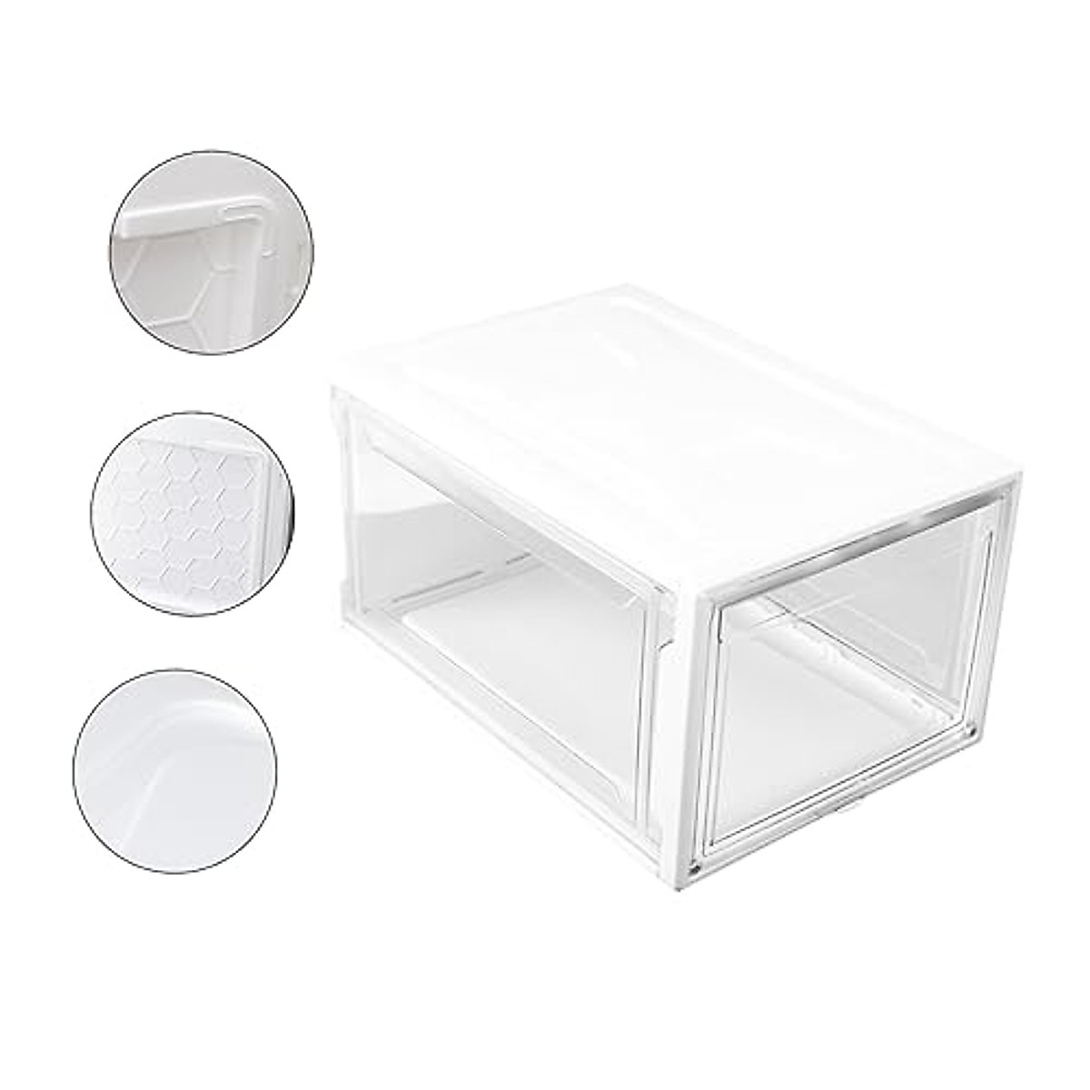 GARVALON 1PC Box shoe storage box shoe box shoe organizers shoe container closets plastic to go containers clear container Dampproof Shoes Storage Case storage bag sneakers pp plastic white