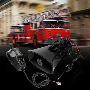 MOTLTECH 100W 12V 7 Tone Sound Car Siren Speaker Mic PA System Emergency Sound Amplifier