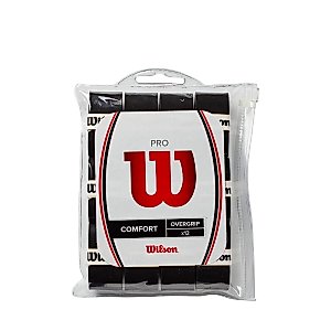WILSON Pro Tennis Overgrip - 12 Pack, Black