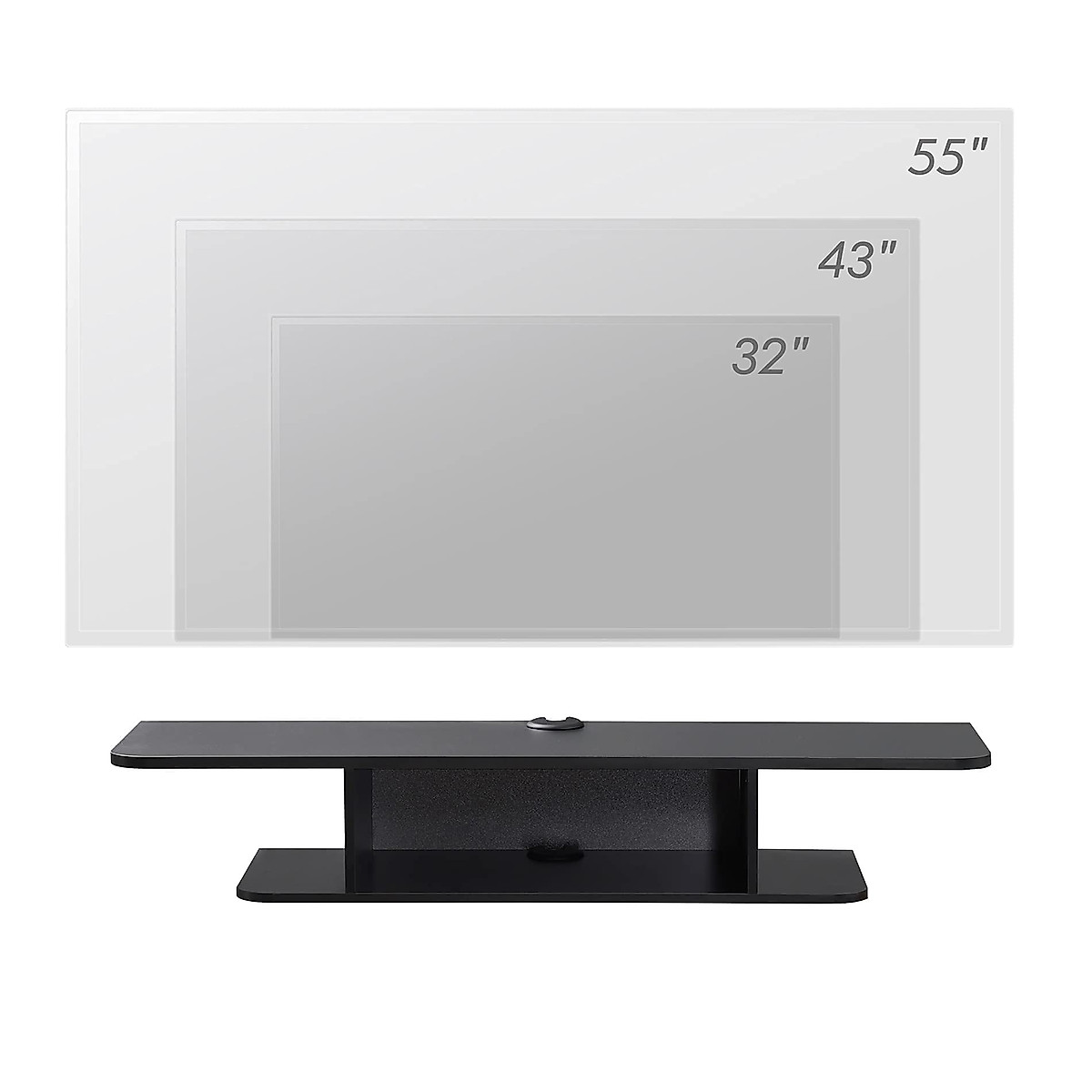 FITUEYES Floating Entertainment Center Wall Mounted Media Console TV Stand Component Shelf TV Wall Cabinet, Black