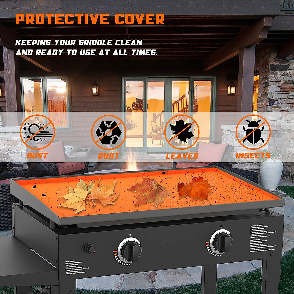 Silicone Griddle Mat for Blackstone 28 inch Heavy Duty Grill Cover Food-Grade Silicone Protective Cover All Season Cooking Blackstone Protector Protect from Dirt and Rust