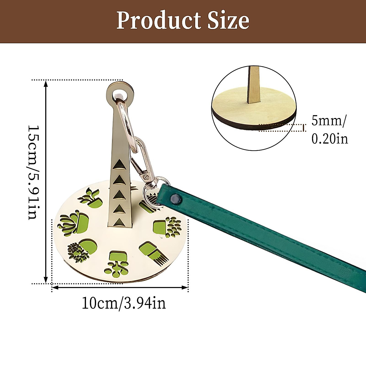 HSOKEW 5Pcs Portable Wrist Yarn Holder, Wooden Wrist Yarn Holder with Wrist Strap String Dispenser Minder to Prevent Yarn Tangling Misalignment Gift for Crochet Yarn Craft Lovers