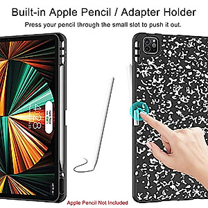 Tuosake iPad Pro 12.9 Case 2021/2022 5th/6th Generation with Pencil Holder,Slim Lightweight Trifold Stand Case【Pencil Charging+Auto Sleep/Wake】 Soft TPU Back Cover for iPad Pro 12.9 inch-Book