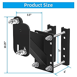 Qualward Spare Tire Mount Bracket for Trailer, Spare Tire Carrier Powder Coat Steel Black, Fits Most 4 & 5 & 6 Lugs Wheels on 4", 4.5'', 4.75'', 5" or 5.5" Bolt Patterns. (4- 4.75 Inch)