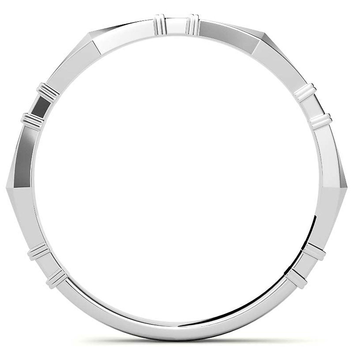 Excellent Round Brilliant Cut 0.04 Carat, Moissanite Diamond Promise Band, Prong Set, Eternity Sterling Silver Band, Valentine's Day Jewelry Gifts, Customized Band (11)