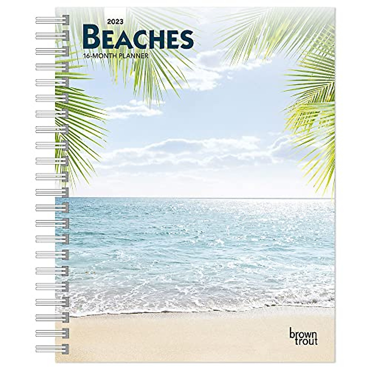 Beaches | 2023 6 x 7.75 Inch Spiral-Bound Wire-O Weekly Engagement Planner Calendar | New Full-Color Image Every Week | BrownTrout | Travel Nature Tropical