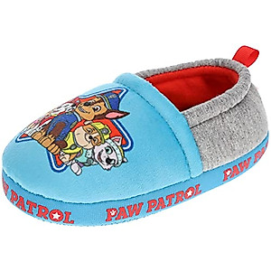 Paw Patrol Toddler Slippers, A-Line Novelty Slippers, Chase, Marshall, Everest, Skye, Blue, Size 11/12 Toddler