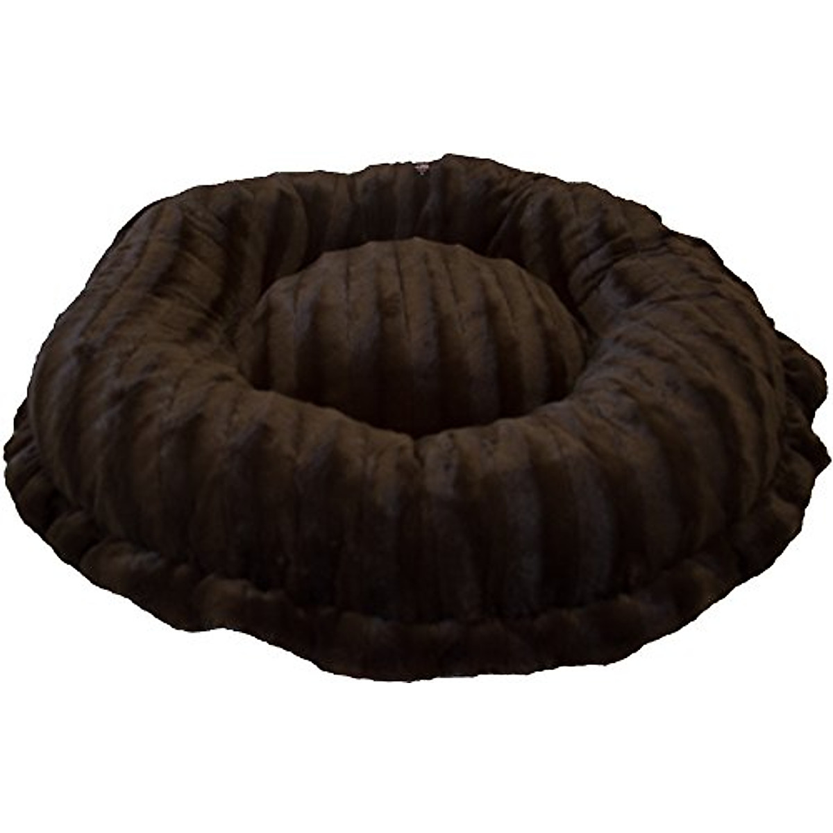 BESSIE AND BARNIE Koala/ Godiva Brown Luxury Ultra Plush Faux Fur Bagelette Pet/Dog Bed (Multiple Sizes), S- 30"