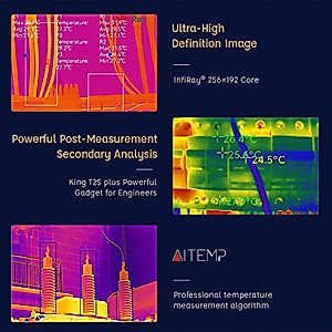 (Android Only) InfiRay T2S+ Thermal Camera, Android Type-C T2S Plus Infrared Camera for Smartphones, 256X192 IR Resolution,8 mm Macro Lens, -20°C~450°C Temp Range, Analysis Capability