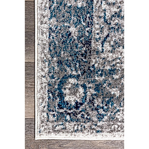 nuLOOM Vintage Anaelle Area Rug, 5' x 8', Blue, Rectangular, 0.3" Thick