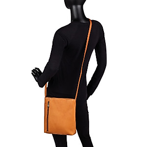 Le Donne Leather Hannah Crossbody – Premium Full Grain Colombian Leather Crossbody Bag - 10”x10”x2” (NAVY)