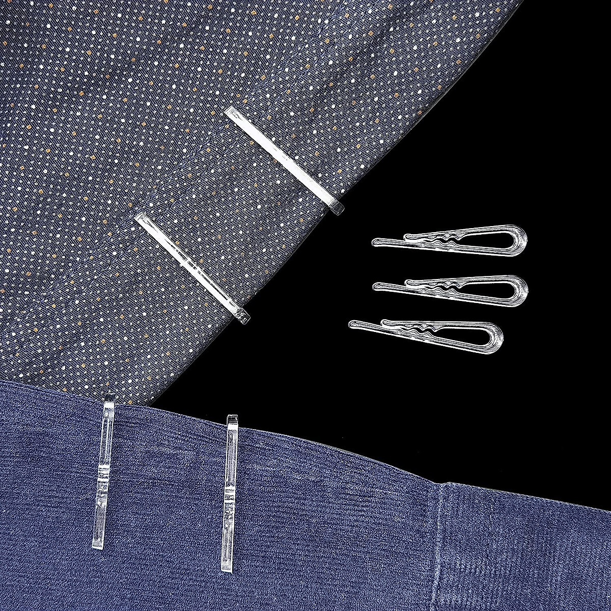 AIMPGSTL 100Pcs Transparent Plastic Alligator Clip 38mm Shirt Fixing Packing Clip U Shape Plastic Clothespins for Ties Socks Pants Shirts