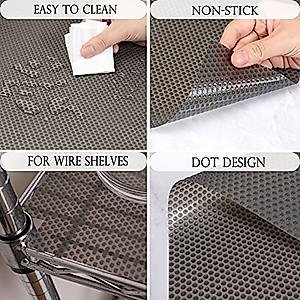 FLPMIX Thick Shelf Liner 12 inch Wide, Standard Size (12 by 197 Inch) Pantry Shelf Liner for Wire Shelves, Waterproof, Heavy Duty, Easy to Cut, Plastic Kitchen Drawer Liner, Transparent Grey