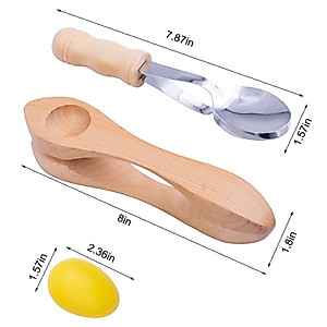 Musical Spoons Folk Percussion Instrument - Natural Wood Musical Spoons and Traditional Steel Spoons with Wooden Handle for beginners Easy Play Irish Folk Music Sound