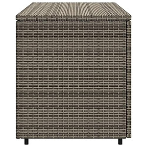 loibinfen Outdoor Wicker Storage Box, Rattan Deck Box Double Openable Door with Lid and Separate Storage Shelf for Patio, Garden Tools, Pools & Sports Equipment, Gray 43.3"x21.7"x23.8", -108