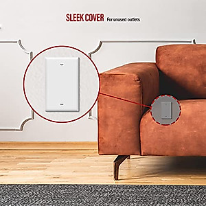 ENERLITES Blank Wall Plate Cover, Gloss Finish, Standard Size 1-Gang 4.50" x 2.76", Polycarbonate Thermoplastic, Electrical Covers for Unused Outlets/Switches, 8801-W-10PCS, White 10 Pack