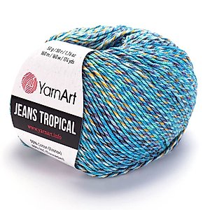 55% Cotton 45% Pac YarnArt Jeans Tropical Multicolor Sport Yarn 1 Skein/Ball 50 gr 174 yds (614)