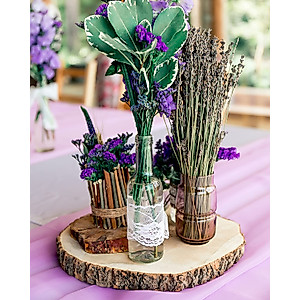 Pllieay 8Pcs 8-9 Inch Wood Slices, Natural Wood Slices for Centerpieces Large Unfinished Round Wood Pieces for Ornaments, Wood Circles for Wedding, Table Centerpieces Decor and Other DIY Crafts