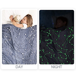 Kanguru Glow in The Dark Constellation Blanket, Christmas Thanksgiving Blanket Gifts for Birthday Kids Women Girls Boy Best Friend