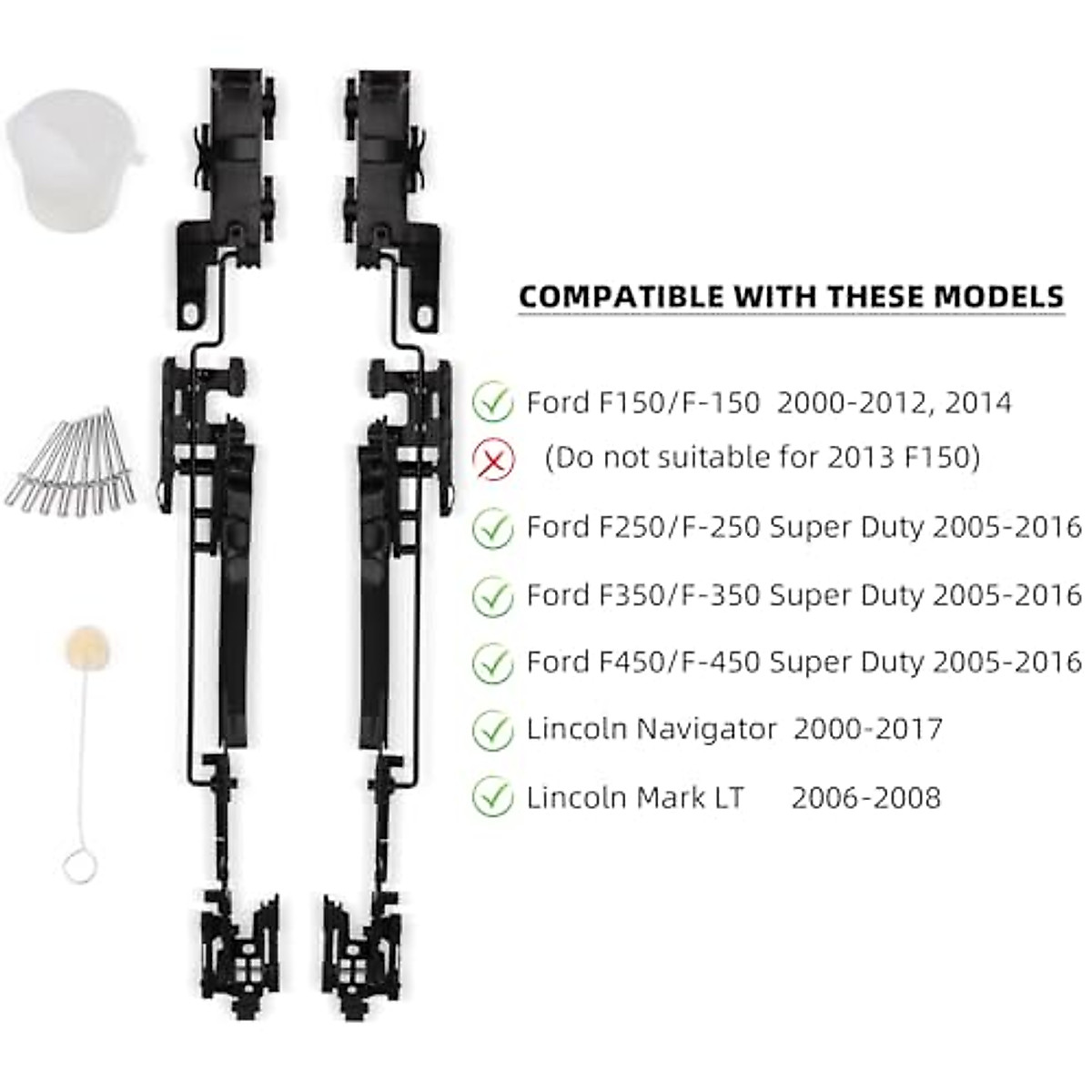 Sunroof Repair Kit Compatible with Ford F150/F250/F350/F450/Expedition Lincoln Navigator Mark LT Aftermarket Track Assembly Parts Replace# 02ESR1201ABK