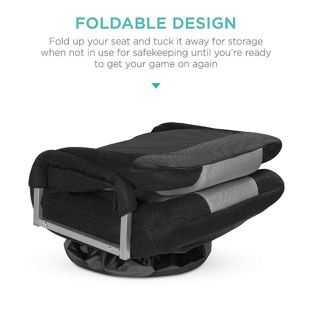 Best Choice Products Swivel Gaming Chair 360 Degree Multipurpose Floor Chair Rocker for TV, Reading, Playing Video Games w/Lumbar Support, Armrest Handles, Adjustable Backrest - Black/Gray