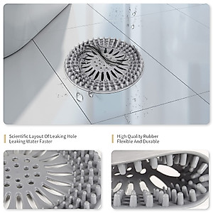 Uigos Hair Catcher Durable Silicone Hair Stopper Shower Drain Covers Easy to Install and Clean Suit for Bathroom Bathtub and Kitchen 4 Pack