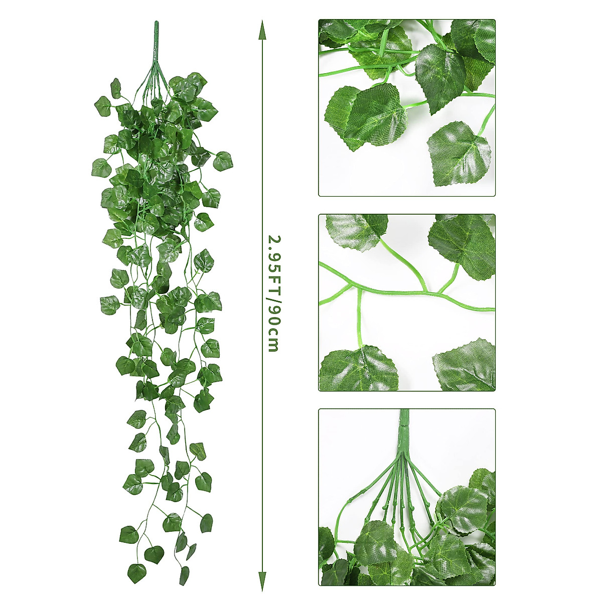Omldggr 3 Pieces Artificial Hanging Ivy Vine Artificial Hanging Plants Artificial Plants Vines for Indoor Outside Home Garden Office Decor
