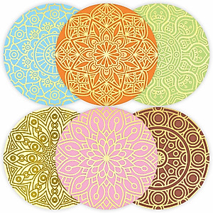 Mandala Gold Foil Stickers - (Pack of 120) 2" Large Round Labels for Christmas Happy Holidays New Year Birthday Cards Gift Boxes Envelope Seals