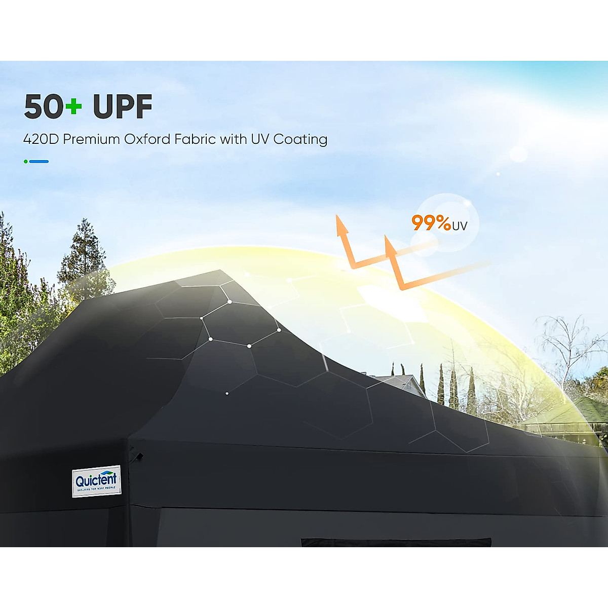 Quictent Privacy 10x15 EZ Pop up Canopy Tent Instant Folding Party Tent Photo Booth with Sidewalls and Wheeled Carry Bag Waterproof (Black)