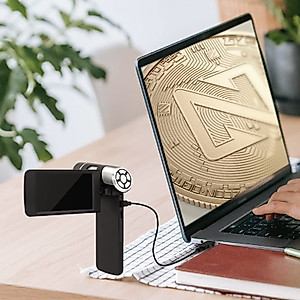 Andonstar AD203 Handheld Digital Microscope, 1080P FHD Portable Pocket Microscope, USB Microscope Camera for Kids Adults, 4'' Rotatable Screen, Coin Electronic Magnifier, Windows Compatible, 32GB