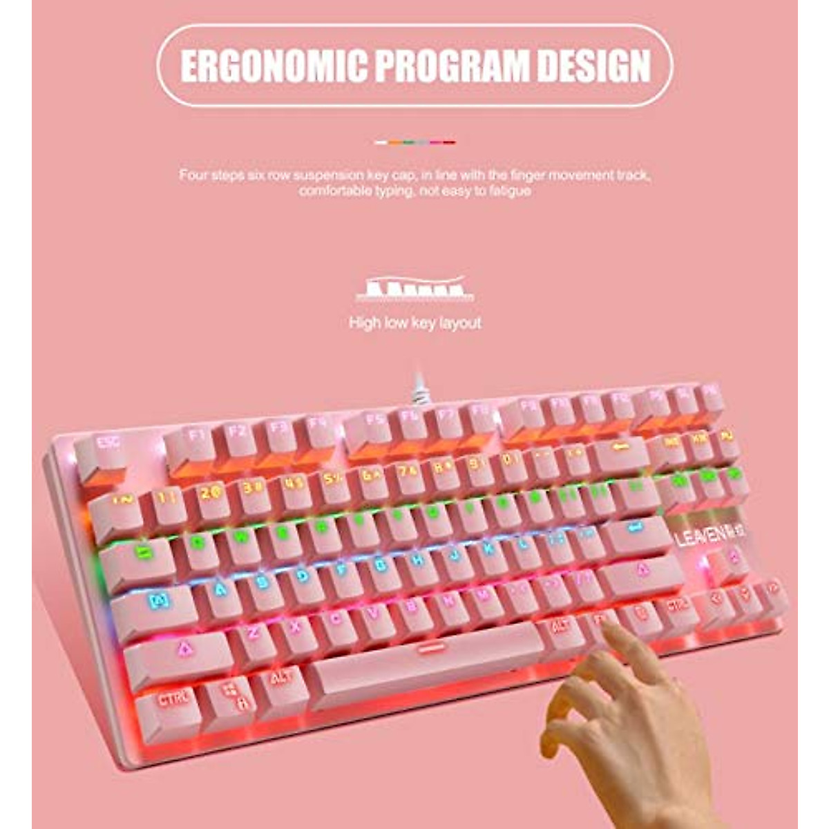 87 Keys USB Wired Gaming Mechanical Keyboard