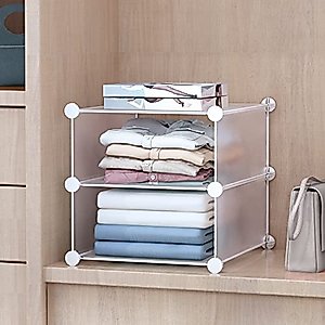 GuanJun Storage Shelf Dividers,Closet Shelf Organizer Divider and Separator for Storage and Organization (White1, 2-Layers)…