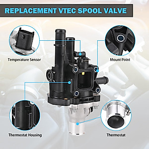 Thermostat Housing with Gasket & Sensor - Compatible with 1.8L & 1.6L 2011-2016 Chevy Cruze, 2012-2018 Chevy Sonic, 2013-2018 Chevy Trax - Replace 25199824, 25192228, 902-033,15-81816