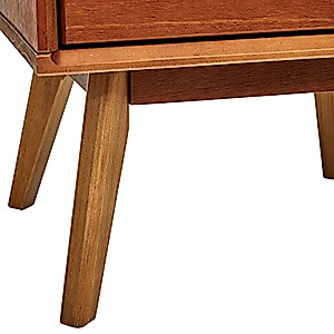 Amazon Brand - Rivet Mid-Century Stark 2-Drawer Nightstand, Square, Brown,18 in x 15 in x 24 in (D x W x H)
