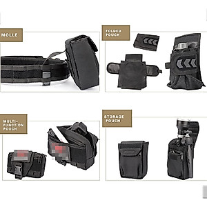 BOMTURN Battle Belt Tactical Belt with Accessories: Duty Belts Law Enforcement Combat Airsoft Police Belt with Pouches 7pcs