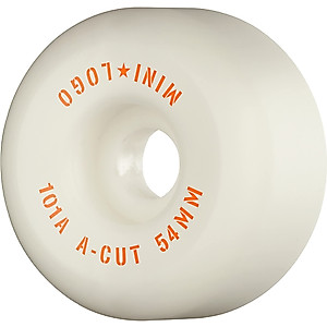 Mini Logo Skateboard Wheels A-Cut '2' 54mm 101A White