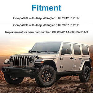 WMPHE 2 Pcs ABS Wheel Speed Sensor Compatible with Jeep Wrangler 3.6L 3.8L 2007 2008 2009 2010 2011 2012 2013 2014 2015 2016 2017, Replacement for 68003281AC 68003281AA, Front Left & Right ABS Sensors