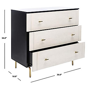 Safavieh Home Genevieve Black Modern 3-drawer Dresser