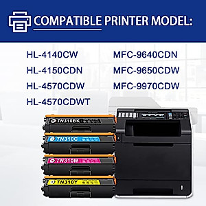NUCALA TN310 TN-310 Toner Cartridges: Compatible TN-310BK TN-310C TN-310M TN-310Y for Brother HL-4150CDN HL-4140CW HL-4570CDW MFC-9640CDN MFC-9650CDW MFC-9970CDW Printer (5-Pack, 2BK+1C+1M+1Y)