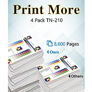 MM MUCH & MORE Compatible Toner Cartridge Replacement for Brother TN-210 TN210BK TN210C TN210M TN210Y TN 210 use in DCP-9010CN HL-3070CW 3075CW 3040CN 3045CN MFC-9010CN 9125CN 9325CW Printer (4-Pack)