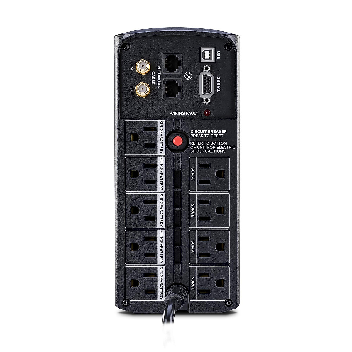 CyberPower CP1000AVRLCD Intelligent LCD UPS System, 1000VA/600W, 9 Outlets, AVR, Mini-Tower, Black