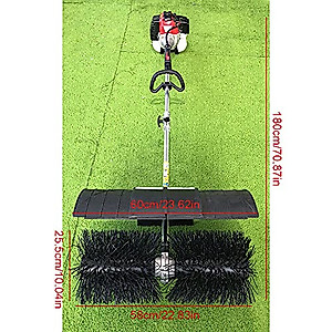52CC 2.3HP Street Sweeper Walk Behind Hand Held Gas Power Snow Sweeper Power Brush Sweeper Broom Driveway Garden Leaf Lawn Collector Leaf Collector