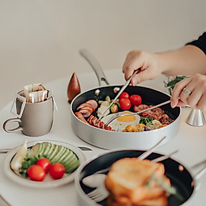 Dr.HOWS SHINE Nonstick Coating Frying Pan, Wok For Induction, Electric, Halogen and Gas Cooktops, Stainless Handle, PFOA free, Dishwasher-Safe (Shine frying pan 20cm)