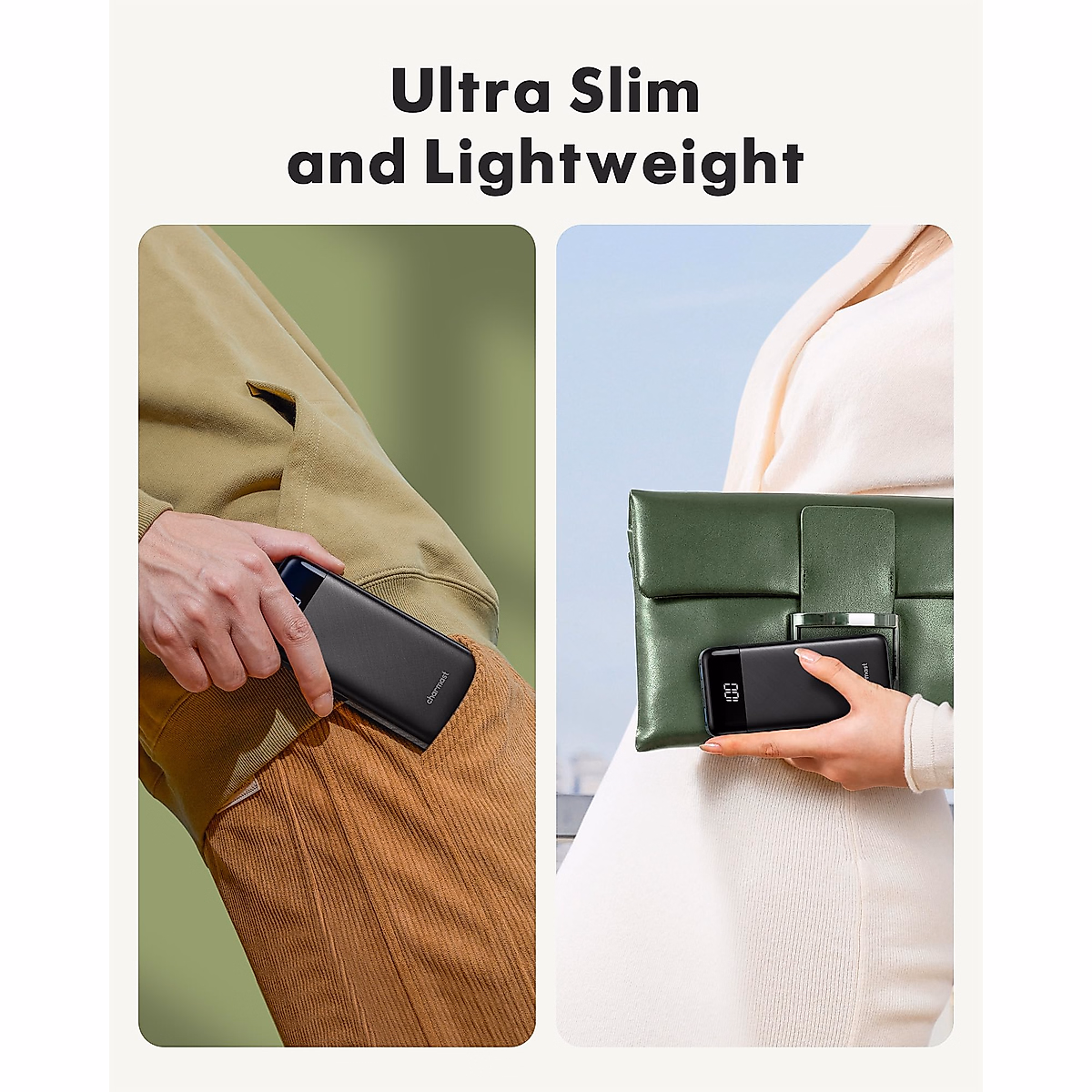 Portable Charger with Built in Cables, Portable Charger with Cords Wires Slim 10000mAh Travel Essentials Battery Pack 6 Outputs 3A High Speed Power Bank for iPhone Samsung Pixel LG Moto iPad