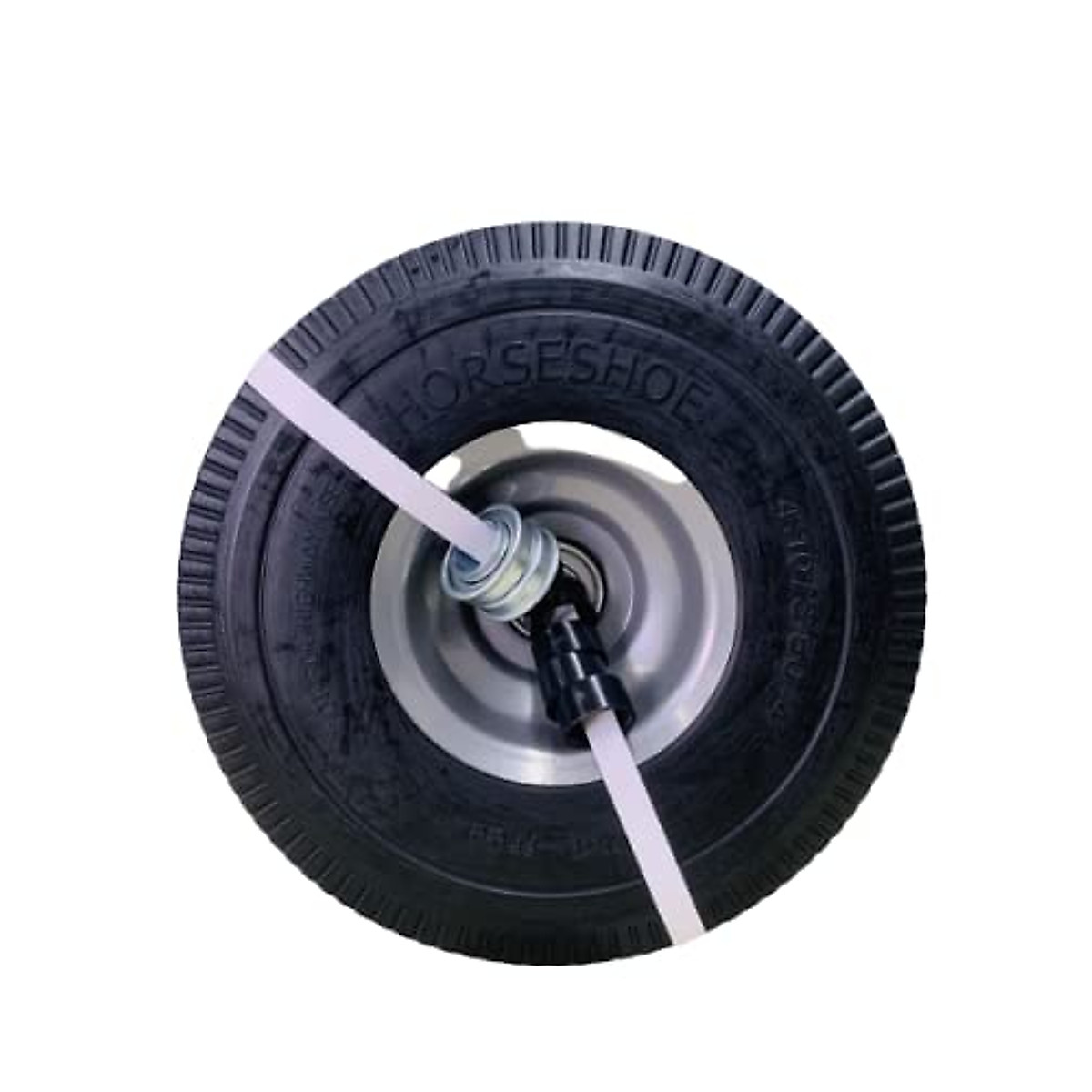 2 New 4.10/3.50-4" Solid Flat-Free Sawtooth Wheel w/Grease Fitting for Hand truck Dolly All Purpose Utility Cart, Offset Hub 2.25"-4.00", 5/8" Bearing installed w/Extra 3/4" Bearing